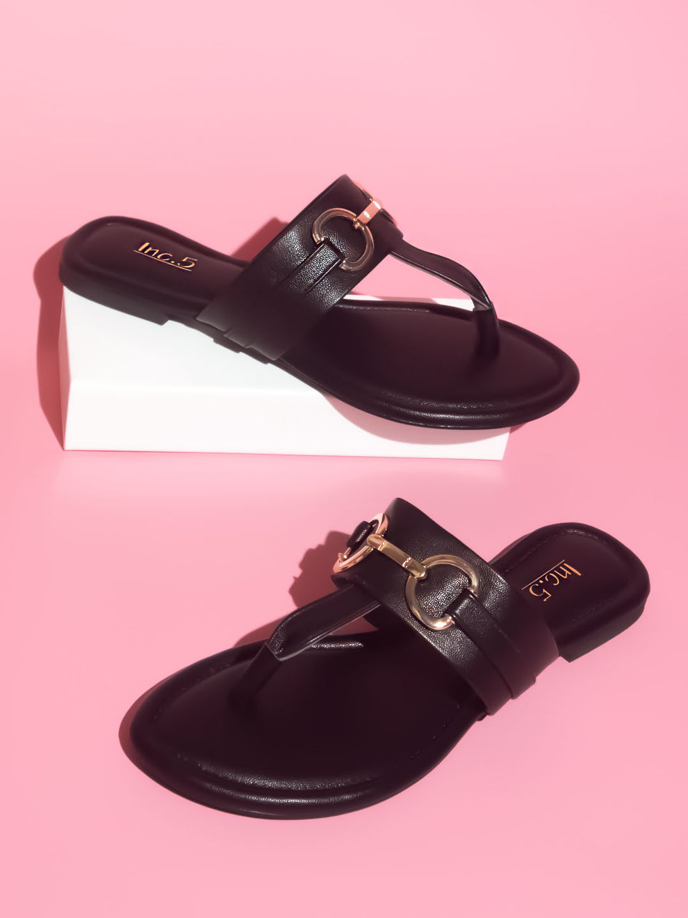 Buy Now Women Black Open Toe Flats